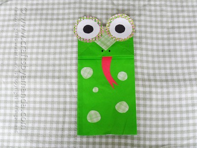 Paper Bag Frog Puppet - Crafts by Amanda