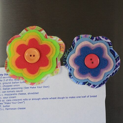 Layered Felt Flower Magnets - Crafts by Amanda