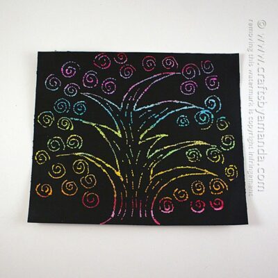 Scratch Art Rainbow Tree - Crafts by Amanda