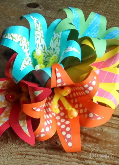 Tropical Paper Flowers - Crafts by Amanda - Summer Crafts