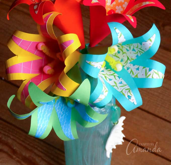 Tropical Paper Flowers tutorial - Crafts by Amanda