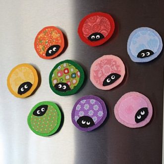 Ladybug Craft: Magnets Made from Fabric Scraps - Crafts by Amanda