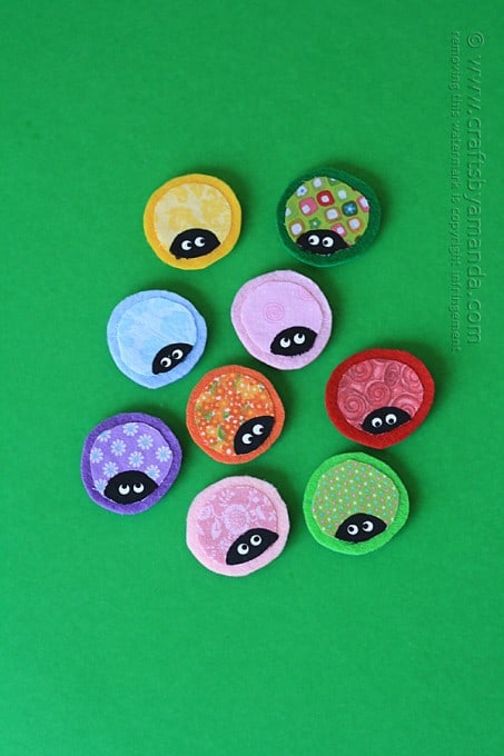 Ladybug Craft: Magnets Made from Fabric Scraps - Crafts by Amanda
