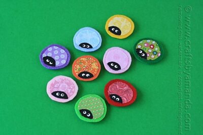 Ladybug Craft: Magnets Made from Fabric Scraps - Crafts by Amanda