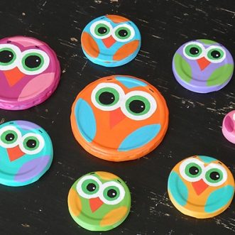 Owl Craft Using Recycled Jar Lids - Crafts by Amanda