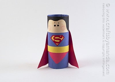 Cardboard Tube Superman Craft - Crafts by Amanda
