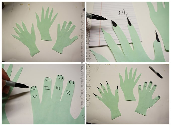 Creepy Hand Luminaries for Halloween - Crafts by Amanda