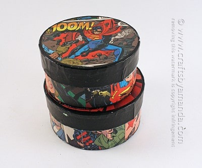 Comic Book Crafts: Superman & Batman Boxes - Crafts by Amanda