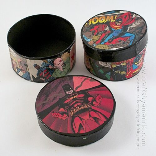 Comic Book Crafts: Superman & Batman Boxes - Crafts by Amanda