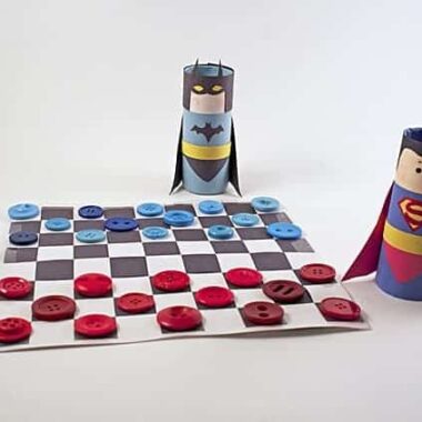 Paper Weaving: Batman vs Superman Checkers - Crafts by Amanda