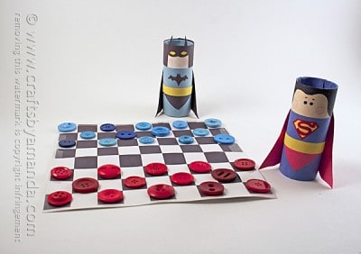 Paper Weaving: Batman vs Superman Checkers - Crafts by Amanda