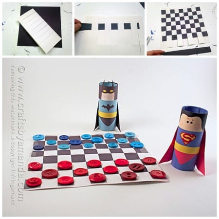 Paper Weaving: Batman vs Superman Checkers - Crafts by Amanda