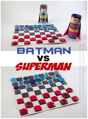 Paper Weaving: Batman vs Superman Checkers - Crafts by Amanda
