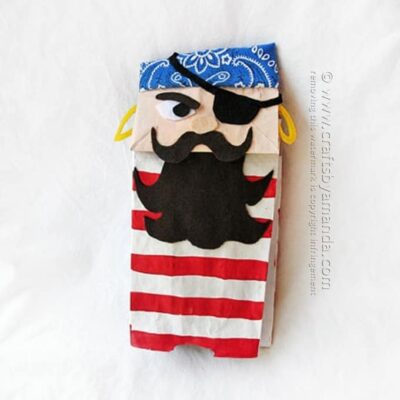 Paper Bag Pirate Puppet - Crafts by Amanda