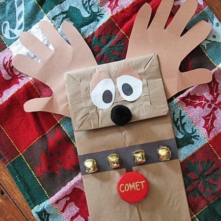 Paper Bag Reindeer Puppet - Crafts by Amanda