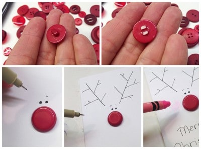 Homemade Button Cards for Christmas - Crafts by Amanda