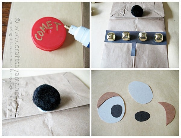 Paper Bag Reindeer Puppet - Crafts by Amanda