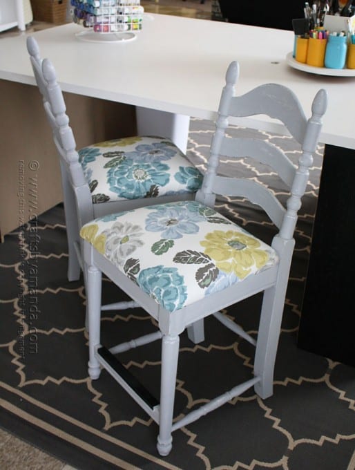 Craft Room Stool Makeover: Easy Reupholstering - Crafts by Amanda