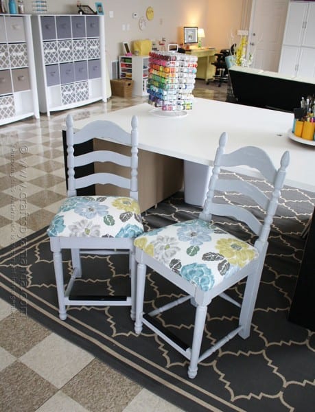 Craft Room Stool Makeover: Easy Reupholstering - Crafts by Amanda