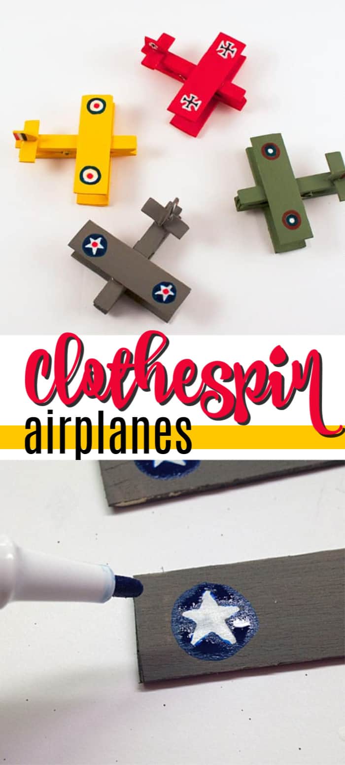 Military Clothespin Airplanes: Memorial day craft for kids