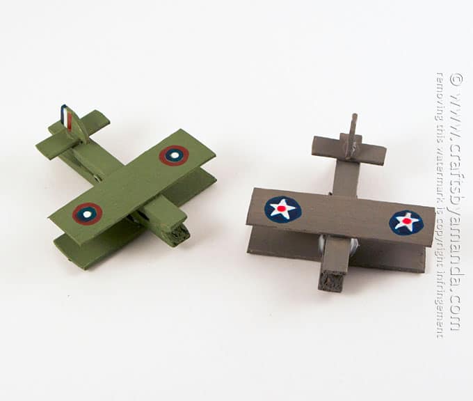 Military Clothespin Airplanes: Memorial day craft for kids