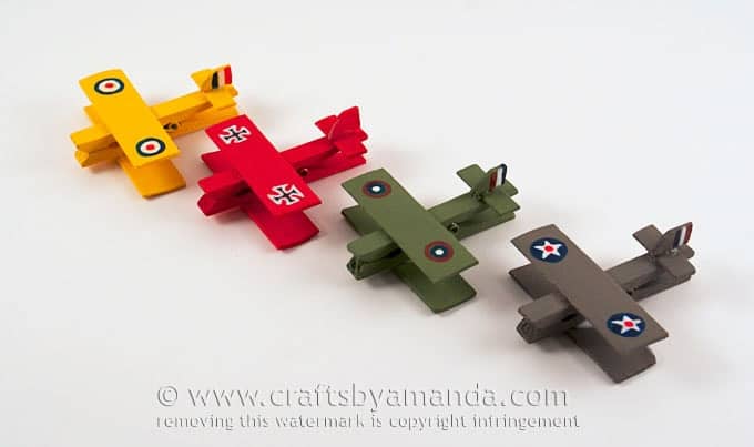 Military Clothespin Airplanes: Memorial day craft for kids