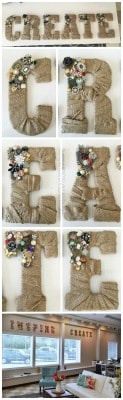 Vintage Jewel Burlap Wall Letters