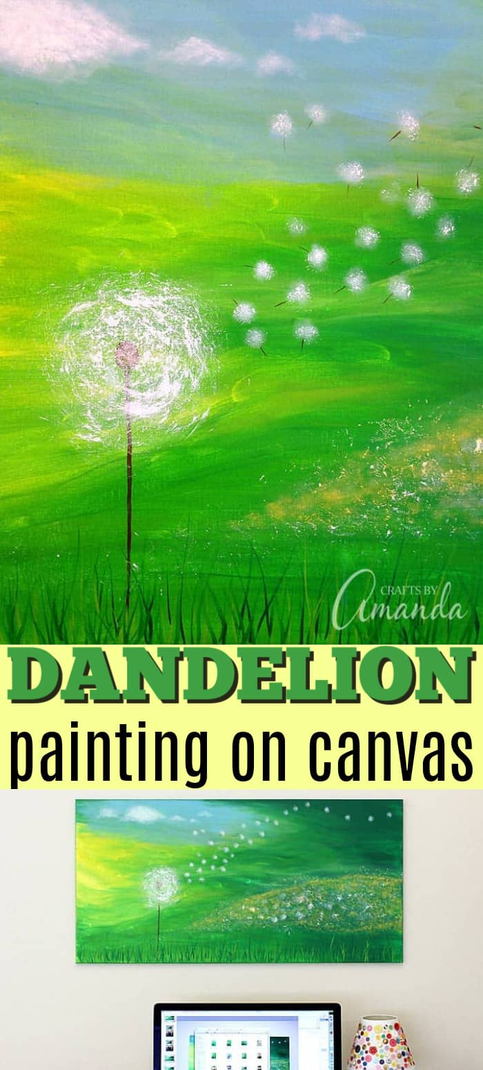 Dandelion Painting on Canvas - Crafts by Amanda