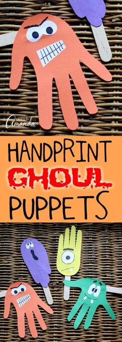 Handprint Puppets for Halloween: Ghoulish fun for kids