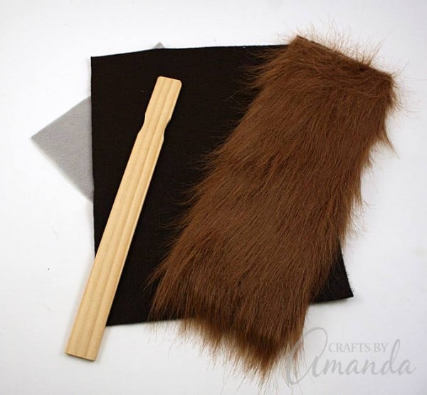 Chewbacca Craft: Star Wars from a Paint Stir Stick
