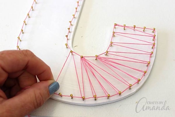 String Art - How to Make Colorful Wall Letters - Crafts by Amanda