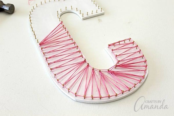 String Art - How to Make Colorful Wall Letters - Crafts by Amanda