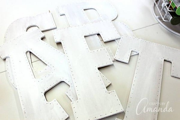 String Art - How to Make Colorful Wall Letters - Crafts by Amanda