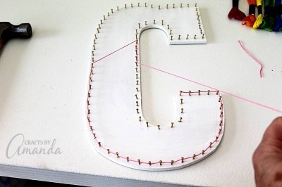 String Art - How to Make Colorful Wall Letters - Crafts by Amanda