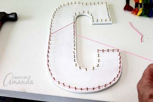 String Art - How to Make Colorful Wall Letters - Crafts by Amanda