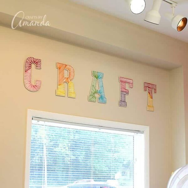 String Art - How to Make Colorful Wall Letters - Crafts by Amanda