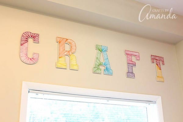 String Art - How to Make Colorful Wall Letters - Crafts by Amanda