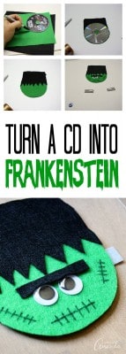 CD Frankenstein Craft: fun Halloween craft for kids