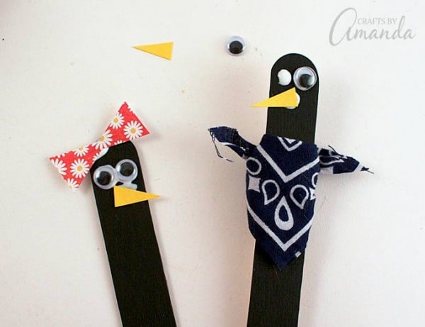 Popsicle Stick Crows - Crafts by Amanda - Easy Crafts for Kids