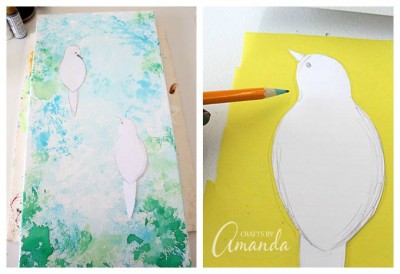 Bleeding Tissue Paper Birds on Canvas: Wall Art - Crafts by Amanda