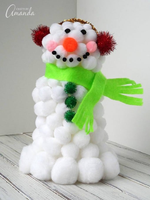Pom Pom Snowman Craft