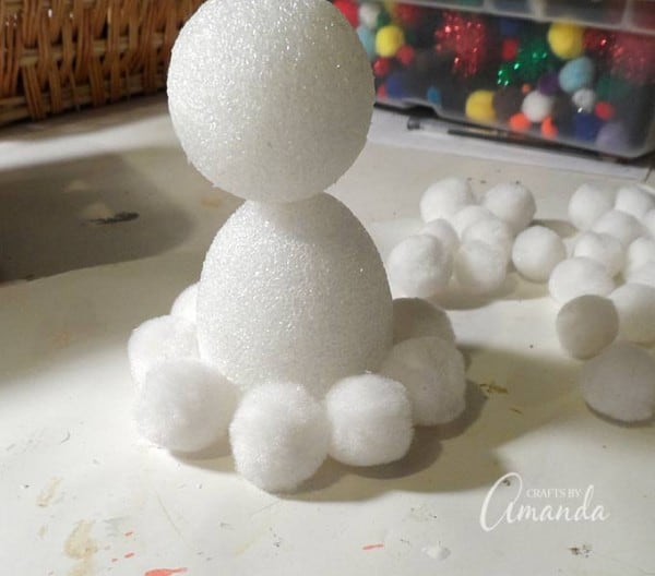 Pom Pom Snowman Craft