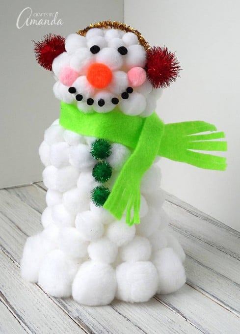 Pom Pom Snowman Craft