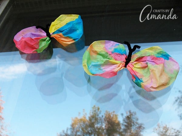 Coffee Filter Butterfly - Crafts by Amanda - Animal Crafts for Kids