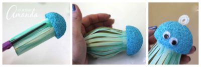 Cardboard Tube Jellyfish: make a jellyfish from a cardboard roll