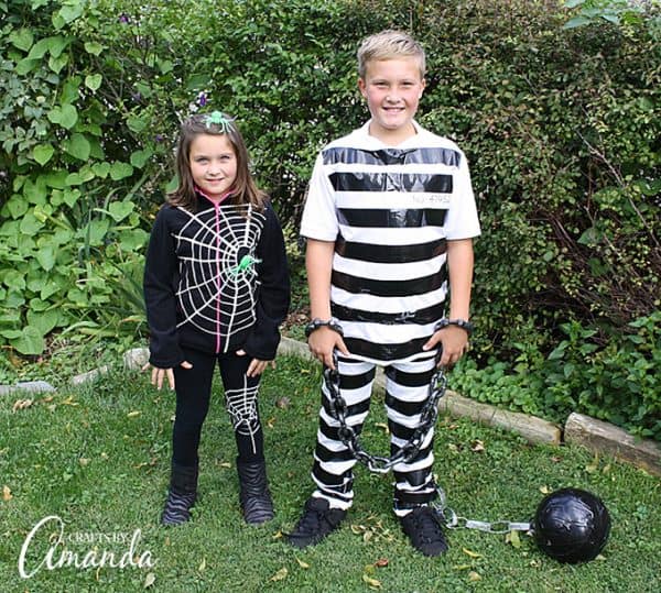 Prisoner Costume: easily made with duct tape and white clothes!