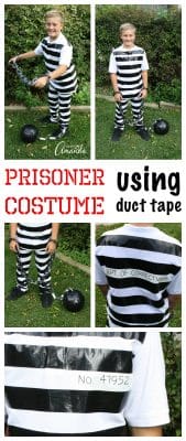 Prisoner Costume: easily made with duct tape and white clothes!