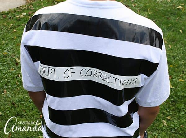Prisoner Costume: easily made with duct tape and white clothes!