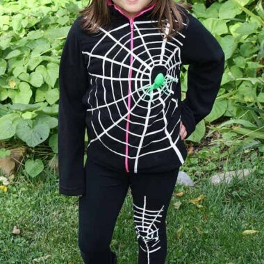 Spiderweb Costume Using Duct Tape and Sweatsuit