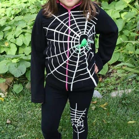 Spiderweb Costume Using Duct Tape and Sweatsuit